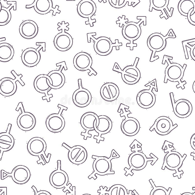 Gender Symbols Pattern Signs Of Sexual Orientation Vector Stock