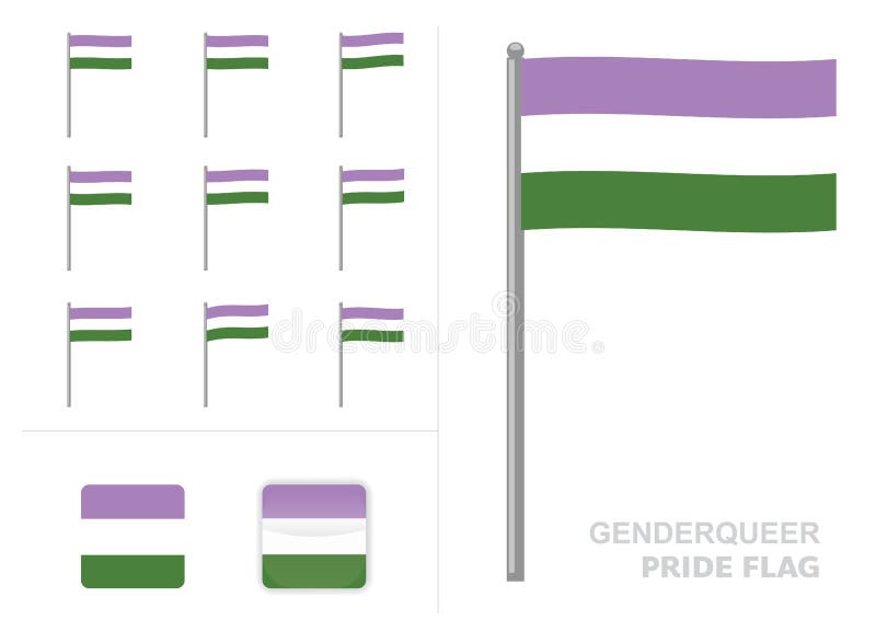 Genderqueer Pride Flag Waving Animation App Icon Vector Stock Vector ...