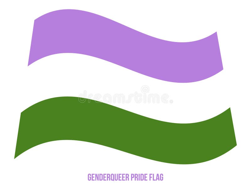 Genderqueer Pride Flag Waving Vector Illustration Designed with Correct ...