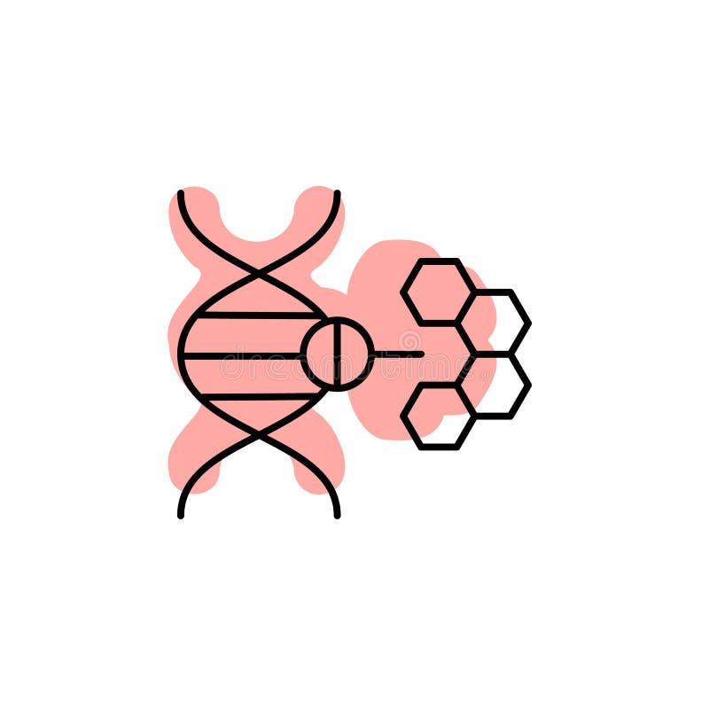 Gene with Color Shadow Vector Icon in Biology Set Stock Vector ...