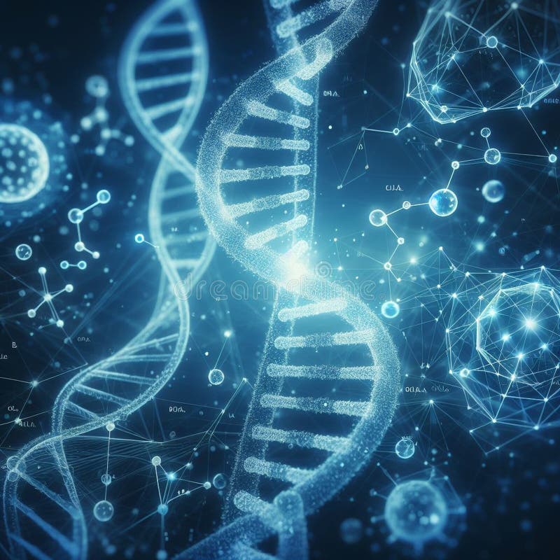 Gene DNA Abstract Molecule Medicine Blue 3D Background Stock ...