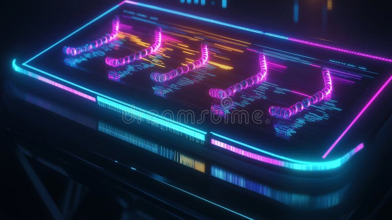 Gene Editing Console Displaying Multiple DNA Sequences Illuminated in ...