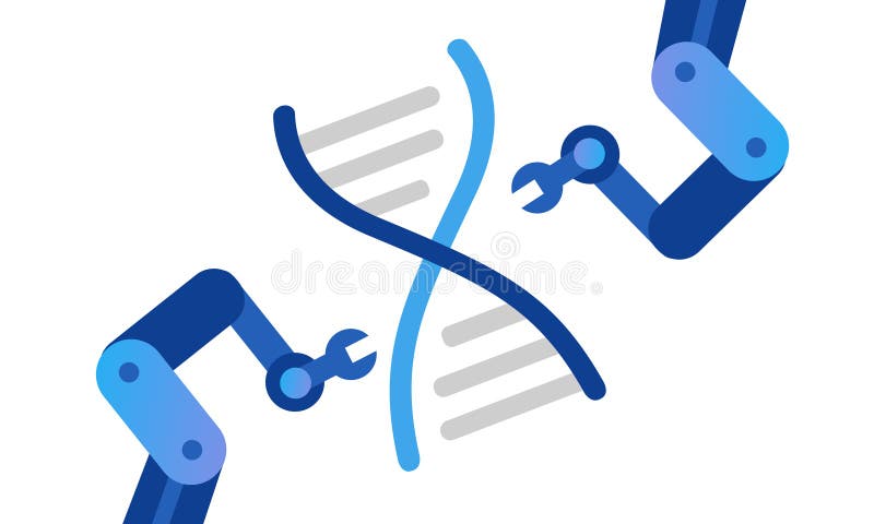 Gene Editing Modification of DNA Genome CRISPR Robot Arm Precision ...