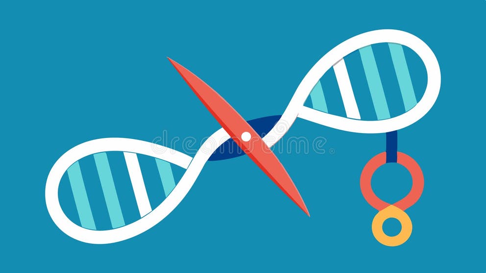 Gene Editing Scissors a Pair of Scissors Ting through a DNA Strand ...