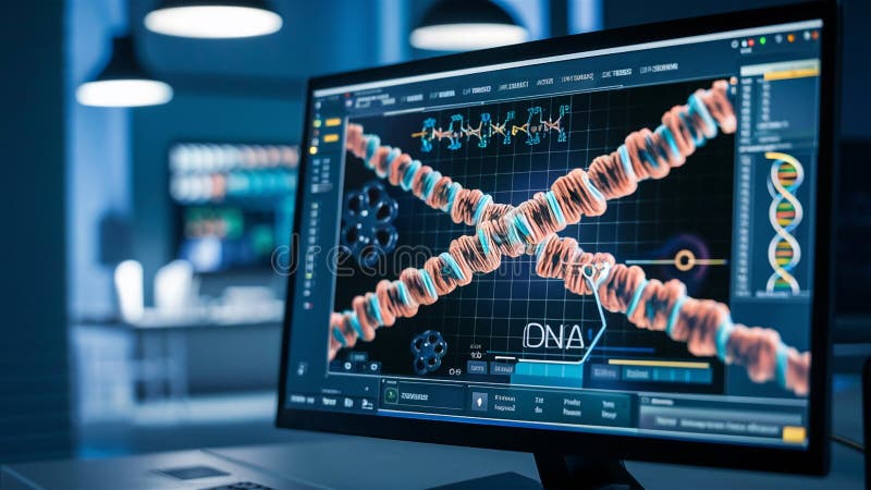 Gene Editing Simulation Software in Action Stock Illustration ...