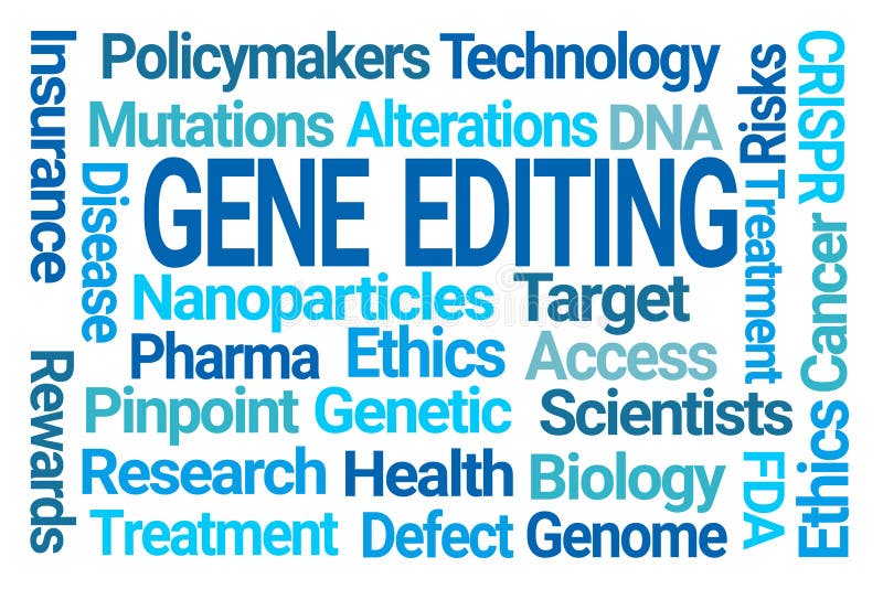 Gene Editing Word Cloud stock illustration. Illustration of cancer ...