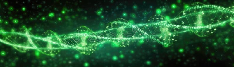 Gene with Green Style Background Panoramic Banner. Generative AI Stock ...