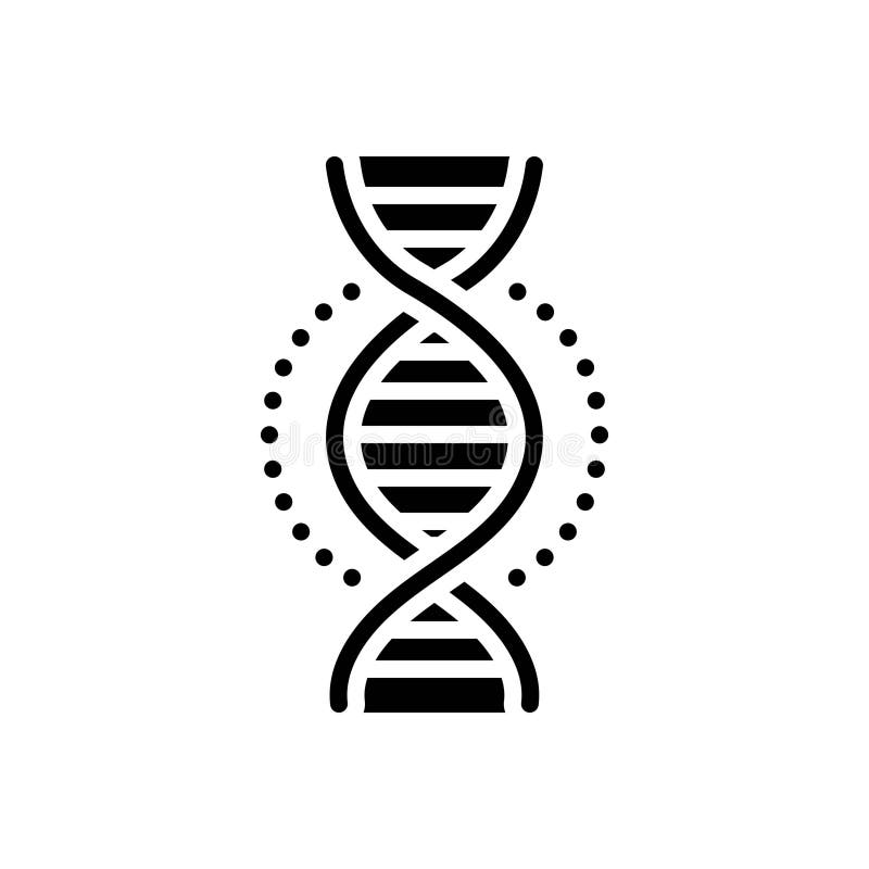 Black Solid Icon for Gene, Dna and Chain Stock Illustration ...