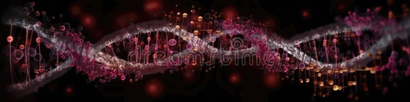 Gene with Maroon Matrix Style Background Panoramic Banner. Generative ...