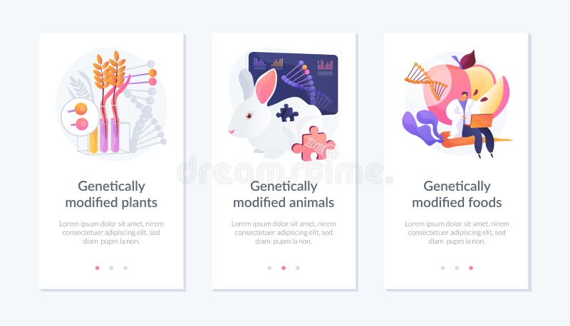 Gene Modification App Interface Template. Stock Vector - Illustration ...