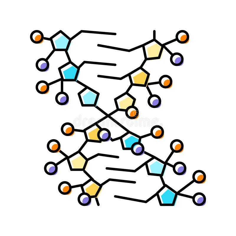 Gene Molecular Structure Color Icon Vector Illustration Stock Vector ...