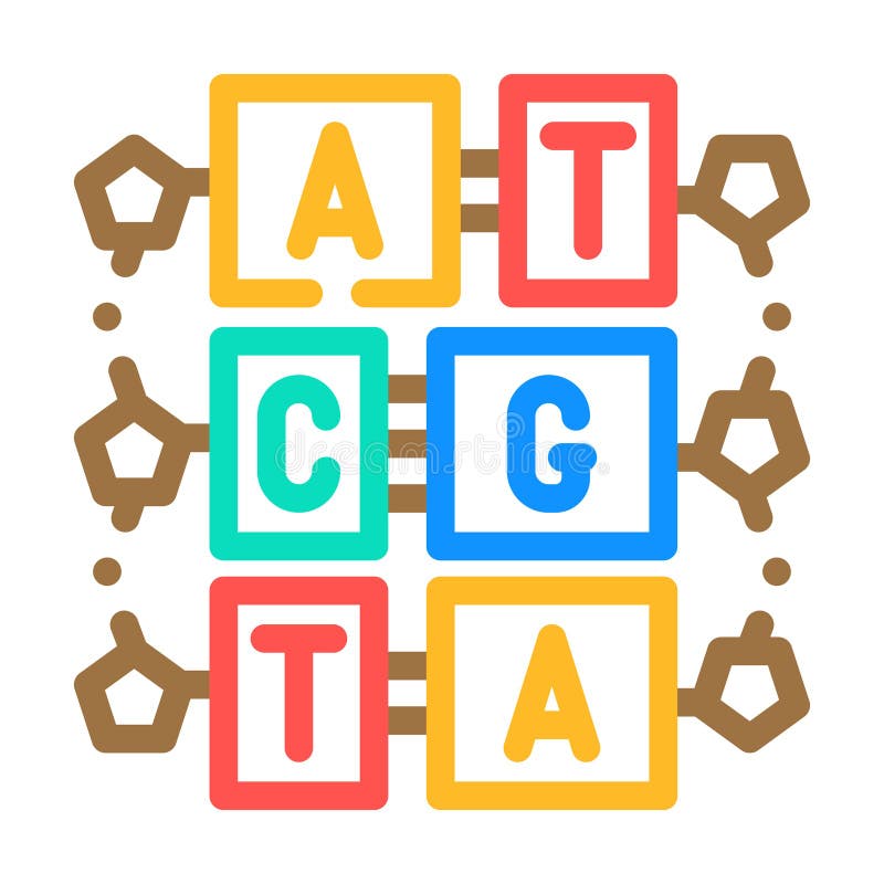 Gene Molecular Structure Color Icon Vector Illustration Stock Vector ...