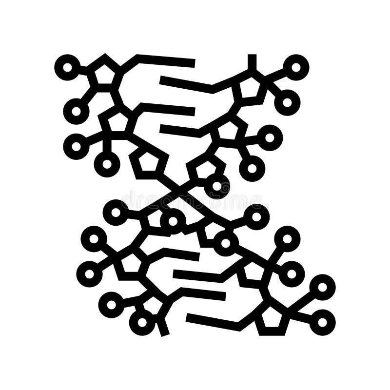 Gene Molecular Structure Line Icon Vector Illustration Stock Vector ...