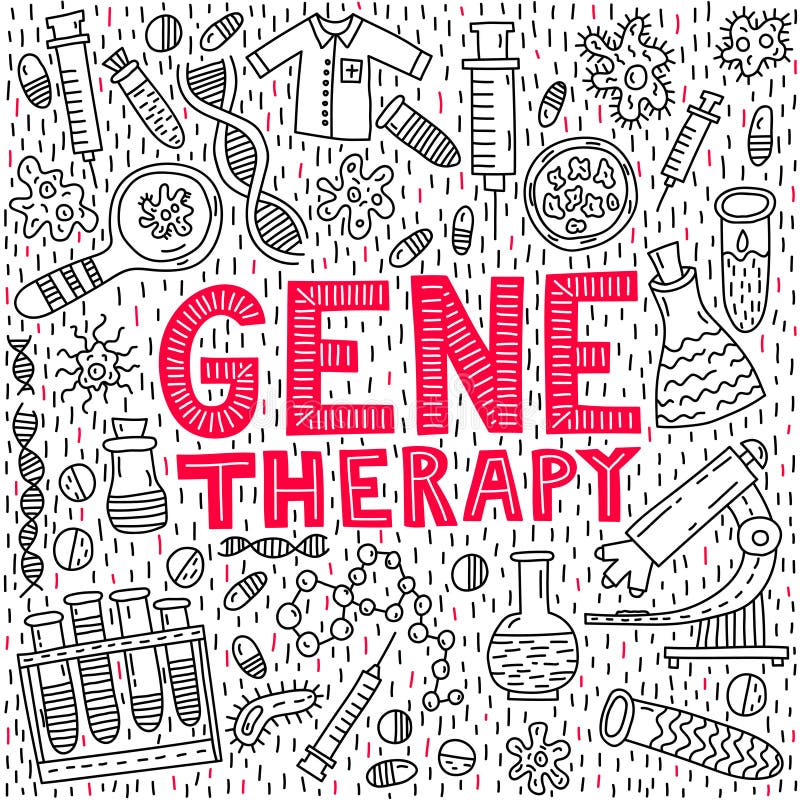 Gene therapy lettering stock vector. Illustration of healthy - 128459275