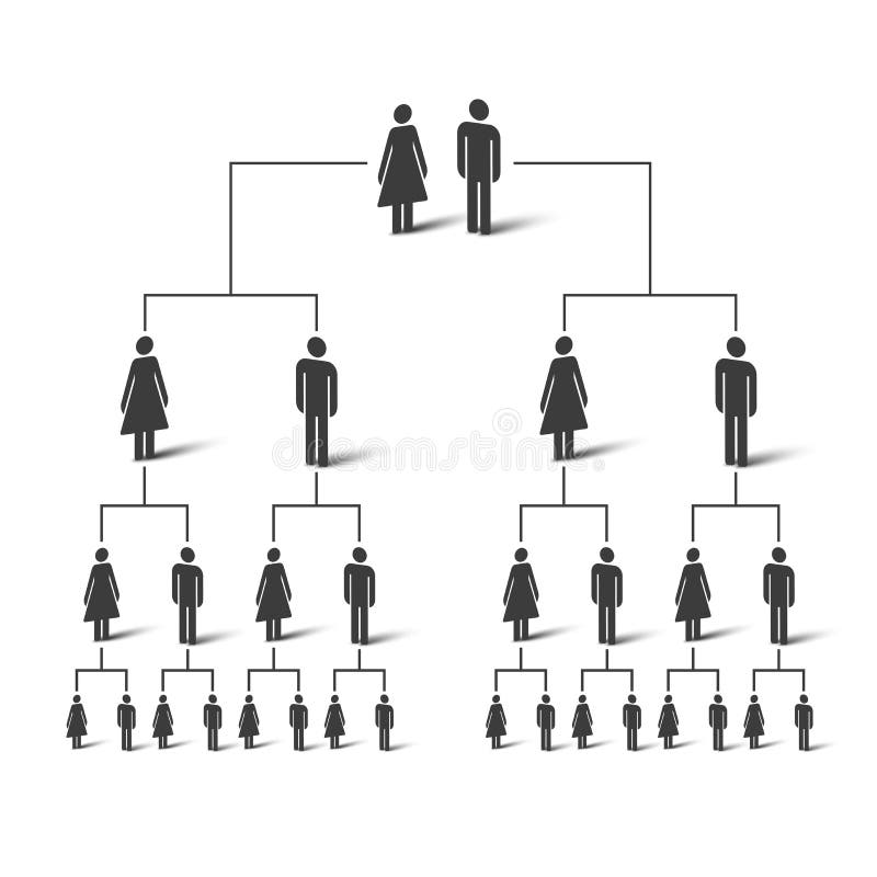 Genealogical Tree. People Simple Icons. Vector Illustration Stock ...