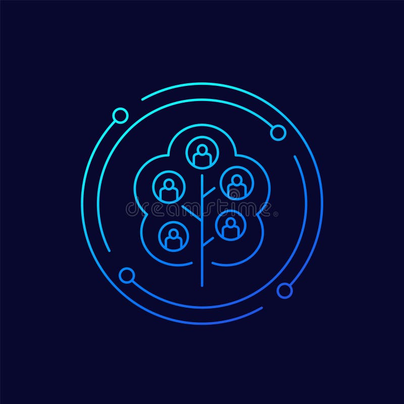 Genealogy Tree Icon, Linear Design Stock Vector - Illustration of ...