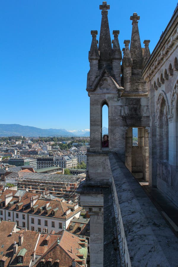Genebra, Vista Da Cidade De Uma Altura Foto Editorial - Imagem de vida ...