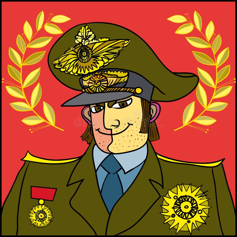 French Military General Cartoon Stock Illustration - Illustration of ...
