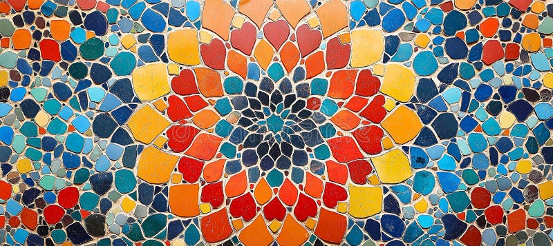 Colorful Mosaic Tile Pattern Design Background Texture Art Decoration ...