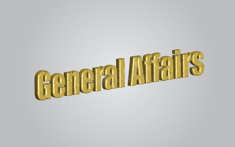 Distinctive Vector Text Illustration General Affairs_3D Gold Stock ...