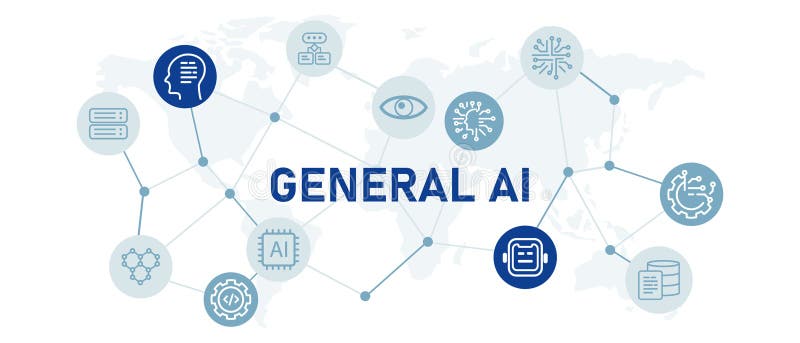 General AI Icon Set with Illustration Modern Future Technology ...