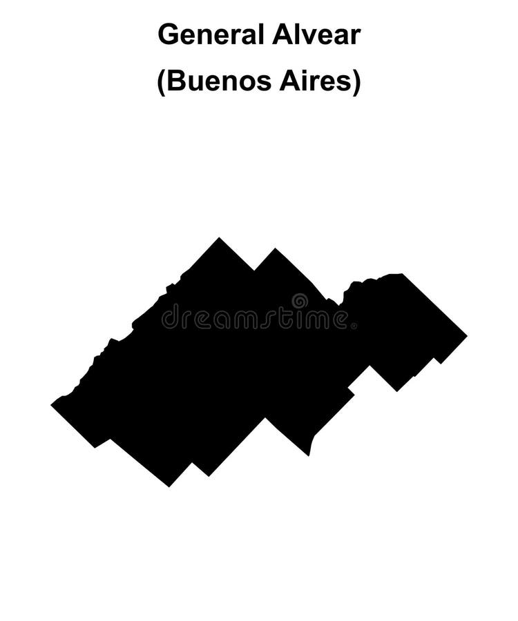 General Alvear outline map stock vector. Illustration of cartography ...