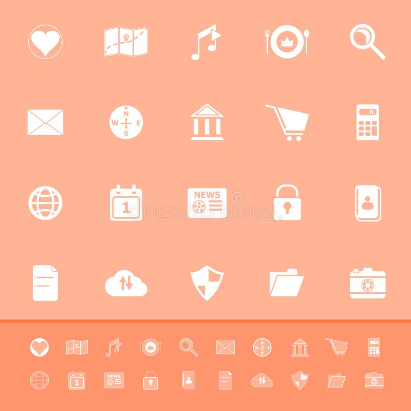 General Application Color Icons on Orange Backgrou Stock Vector ...