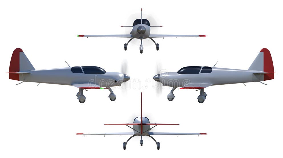 General Aviation Aircraft Render Stock Illustration - Illustration of ...
