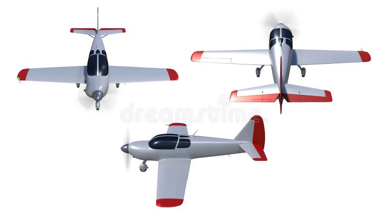 General Aviation Aircraft Render Stock Illustration - Illustration of ...