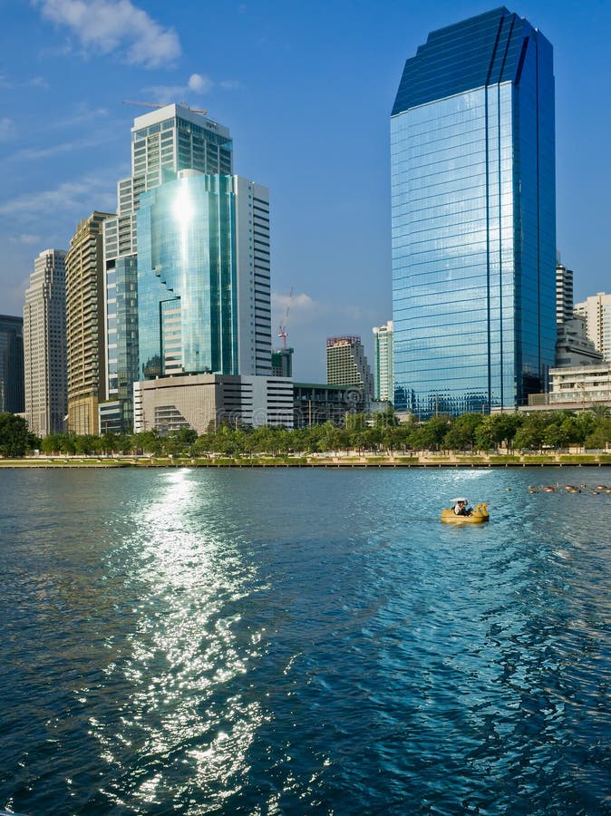 General Building and Blue Sky Light Reflect Stock Photo - Image of town ...