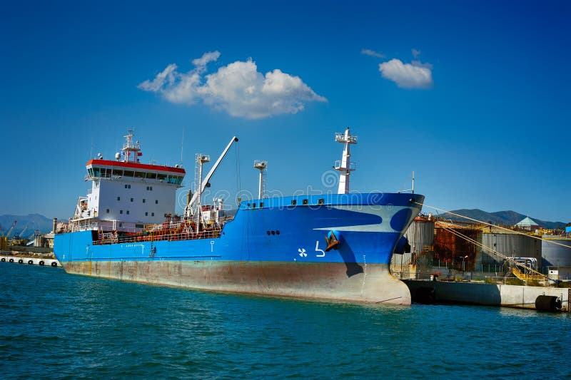 General Cargo Ship in Sea Port Stock Image - Image of industrial ...