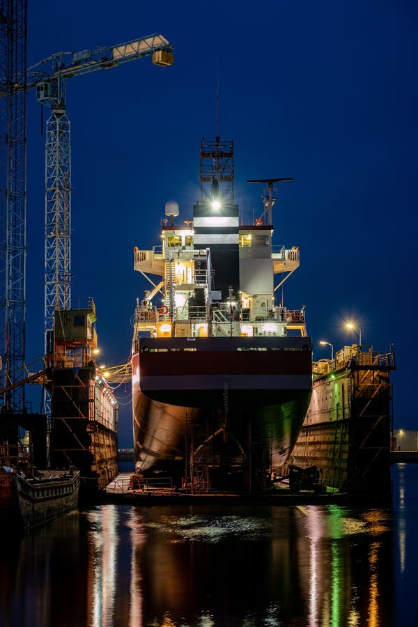 Ship in floating dock stock photo. Image of maritime - 260471964