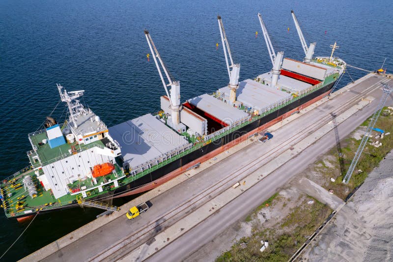 General Cargo Vessel in Port Stock Image - Image of business, freight ...