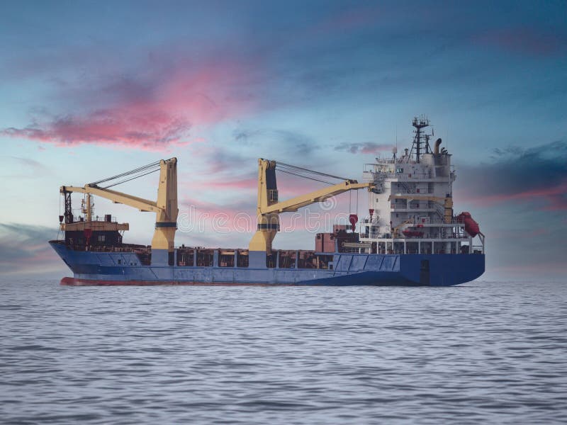 General Cargo Vessel Sailing on the Open Sea Stock Image - Image of ...