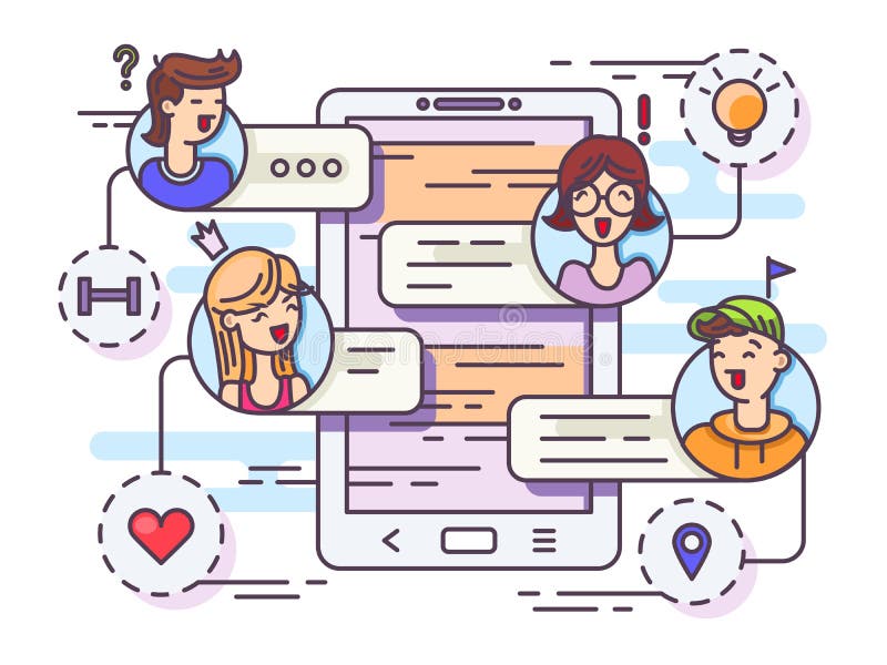 General Chat Group in Messenger Stock Vector - Illustration of ...