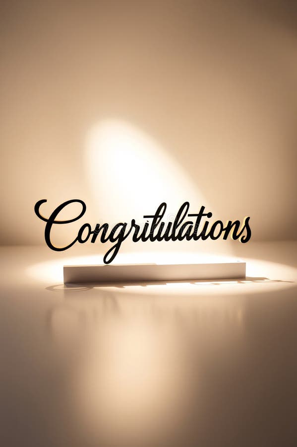 General Congratulations Card Wish - Elegant Script on a Beige ...