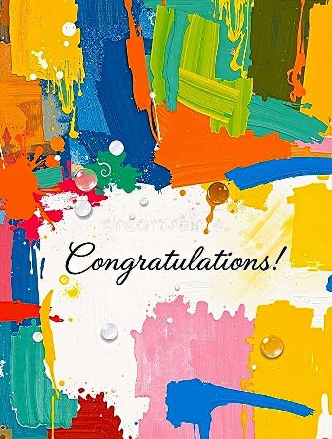 Congratulations Card Template Design - Vector Illustration Isolated on ...