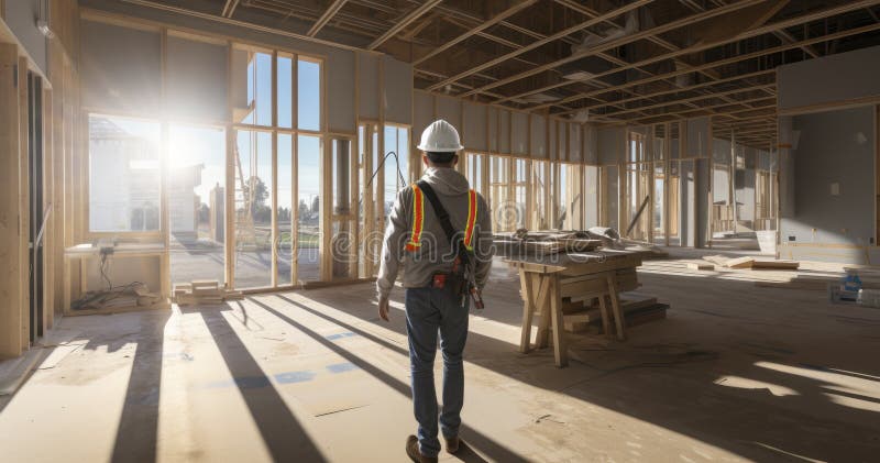 A General Contractor at Work in Modern Architecture. Generative AI ...