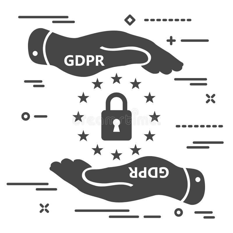 General Data Protection Regulation. Flat Silhouette of a Human H Stock ...