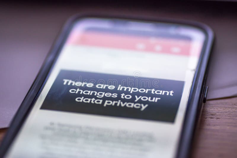 General Data Protection Regulation - GDPR - Closeup Smartphone Message ...