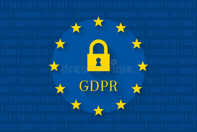 GDPR Concept with Lock Symbol Stock Vector - Illustration of digital ...