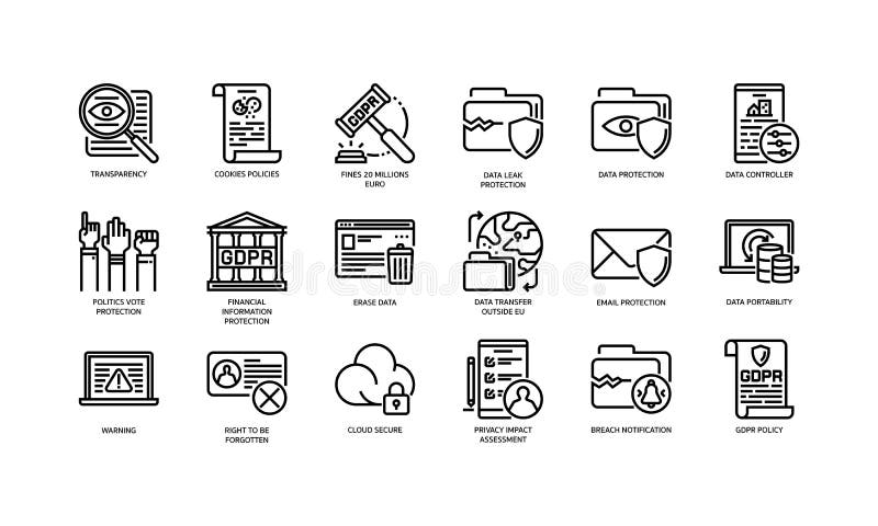General Data Protection Regulation GDPR Icons Stock Vector ... General Data Protection Regulation GDPR Icons Stock Vector ...