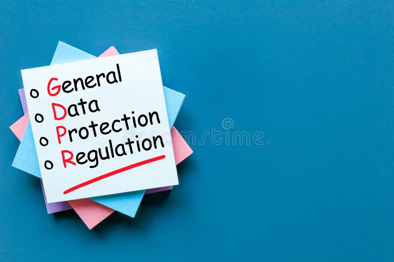 General Data Protection Regulation or GDPR - Note at Blue Desk with ...