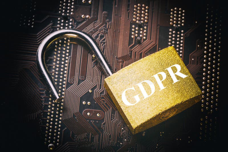 General Data Protection Regulation GDPR - Padlock on Computer ...