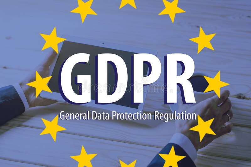 General Data Protection Regulation GDPR . the Text with the EU Flag ...