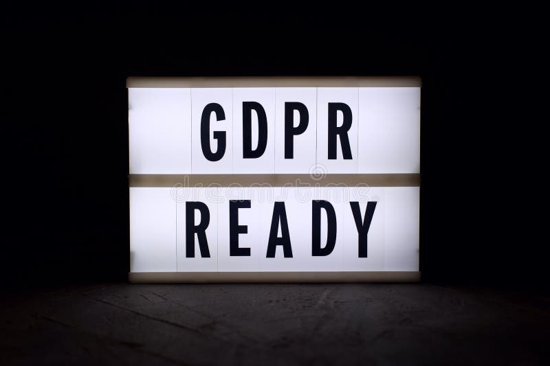 General Data Protection Regulation. Text GDPR Ready on a Display Stock ...