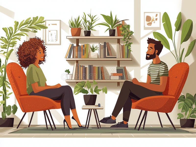 A General Depiction of a Therapy Session Taking Place, Focused on the ...