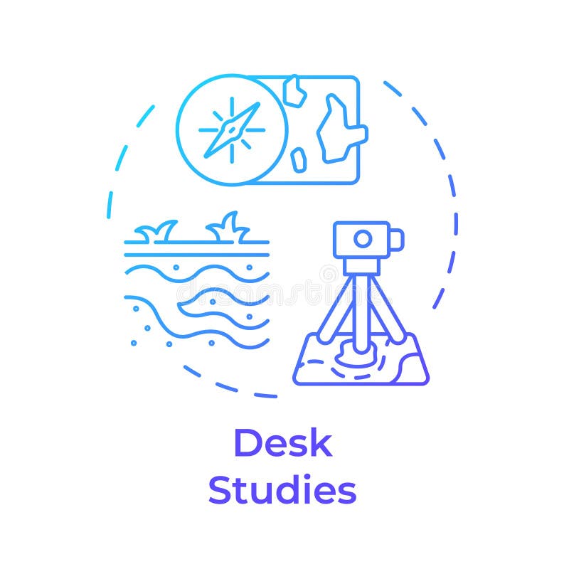 General and Desk Studies Blue Gradient Concept Icon Stock Vector ...