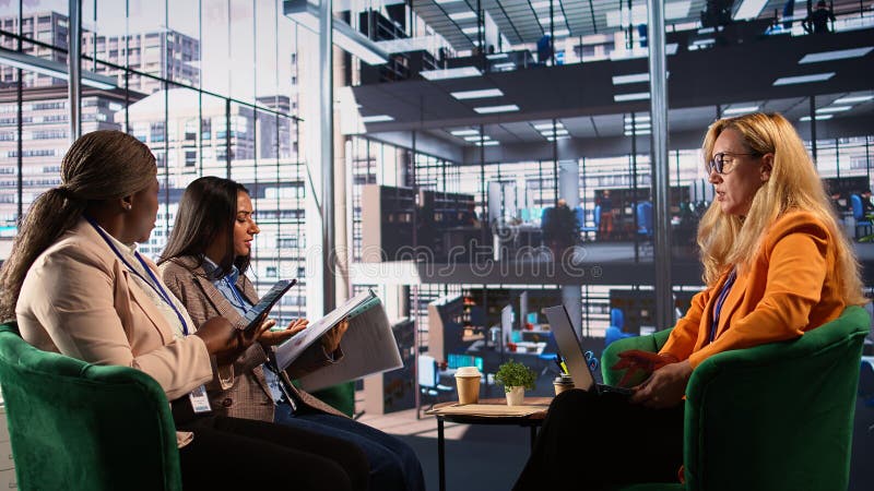 General Director Reviewing Data Analytics Her Team Successful ...