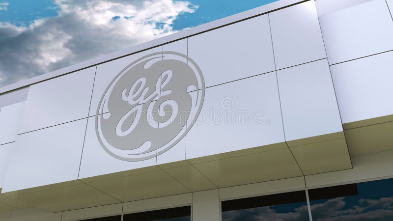 General Electric Logo on the Modern Building Facade. Editorial 3D ...